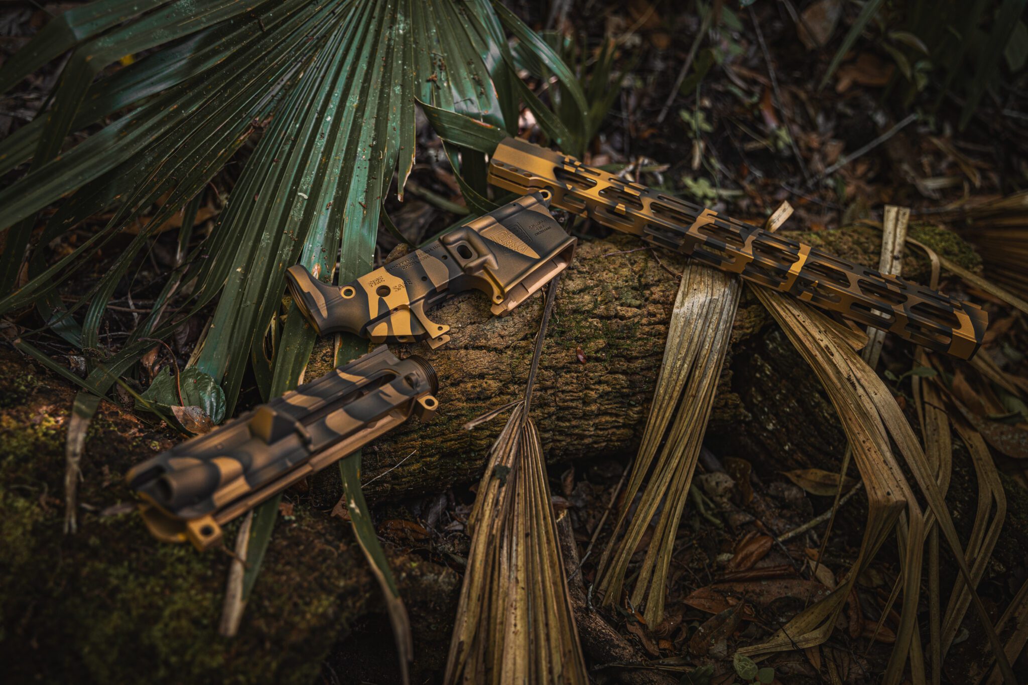 **SOLD OUT** - Gold/Black Tiger Stripe AR15 Upper, Rail, and Lower ...