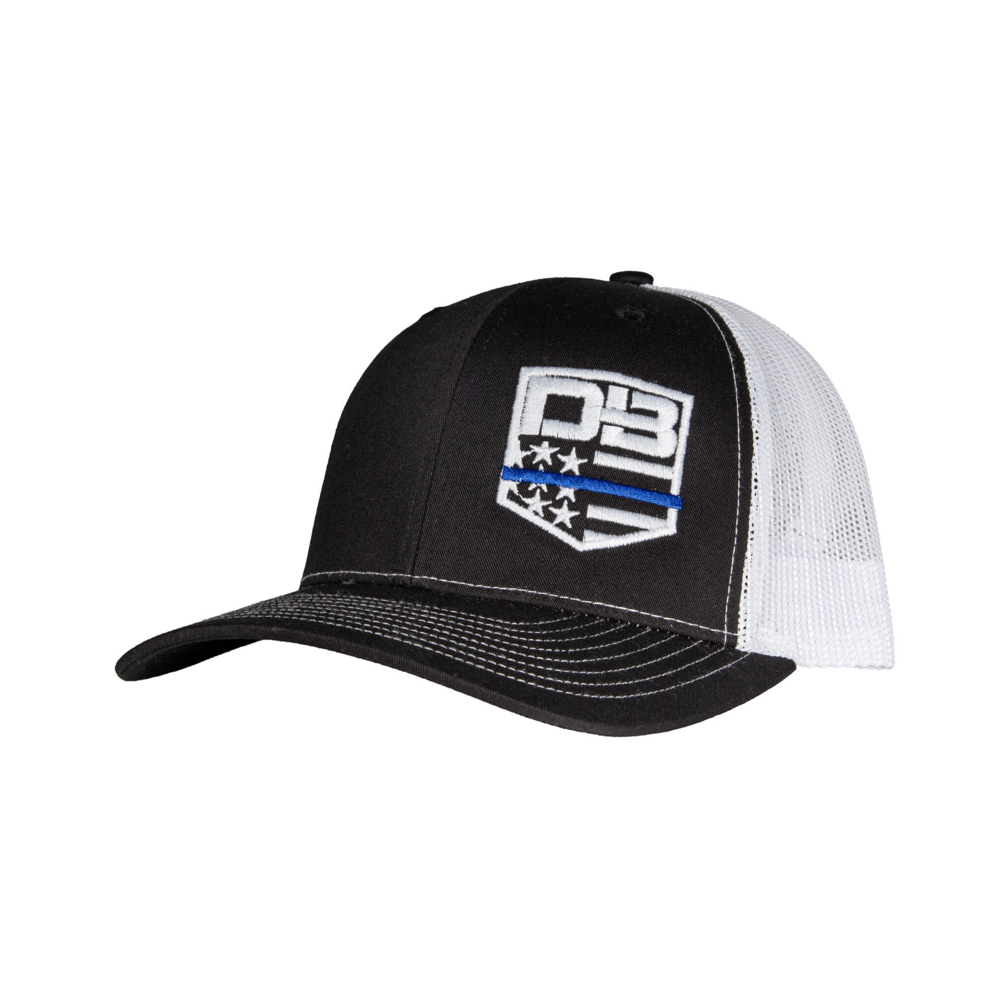 LEO Blue Line Hat - White Mesh - Diamondback Firearms